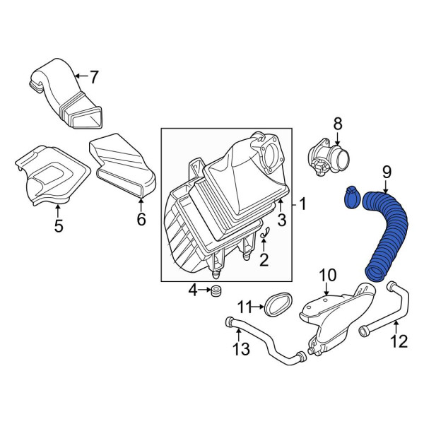 Audi OE 8D0129627 - Engine Air Intake Hose