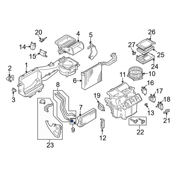 Audi OE 8E0898380 - HVAC Heater Hose Outlet Tube Seal Kit
