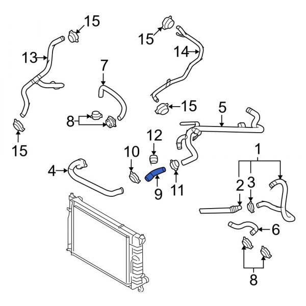 Audi OE 8E0121070B - Upper Radiator Coolant Hose