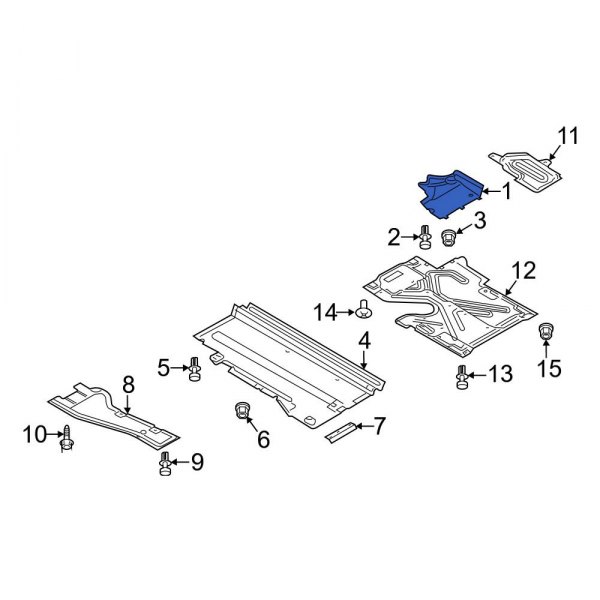 Audi OE 8K0825201E - Front Left Floor Pan Splash Shield