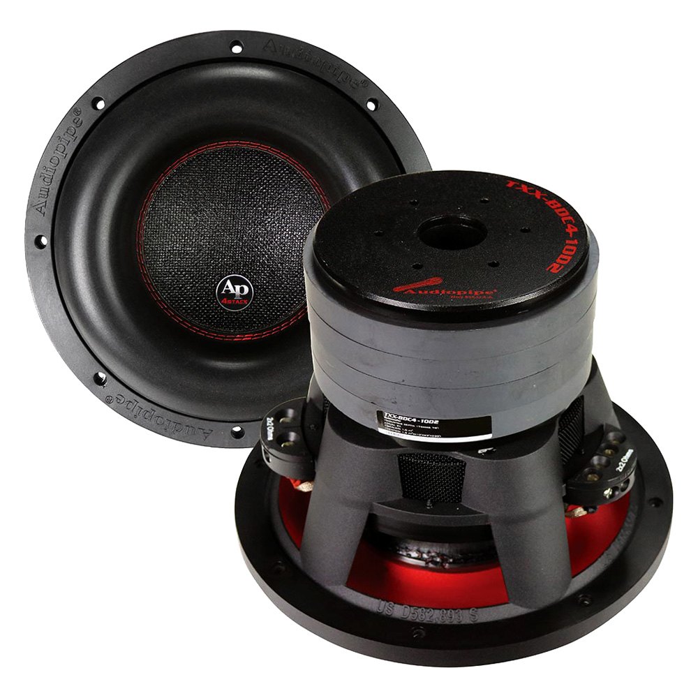 Audiopipe® TXX-BDC4-10D2 - TXX-BD Series 10" 1800W 4 Ohm Quad Stack DVC ...