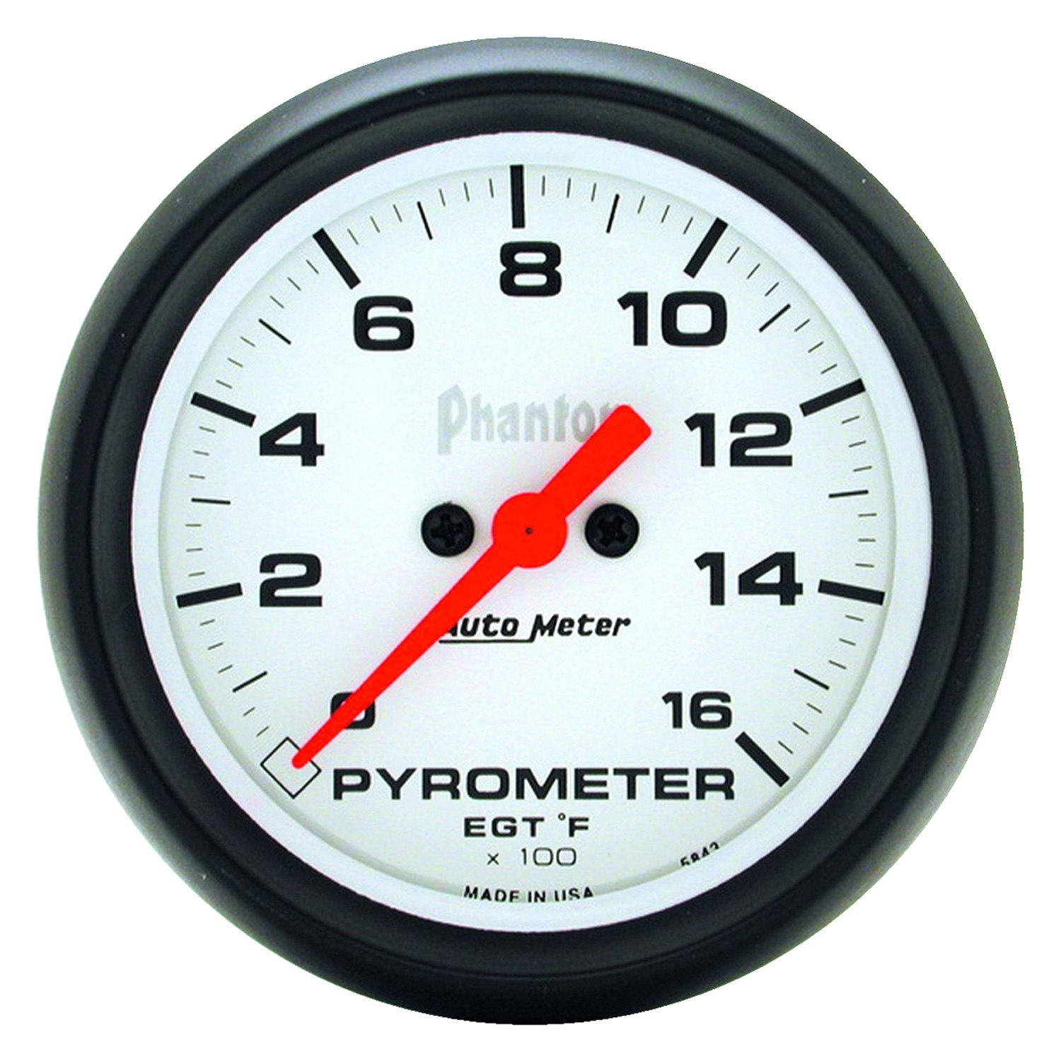 Auto Meter® 5844 - Phantom Series 2-5/8" EGT Pyrometer Gauge, 0-1600 F
