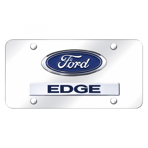 Autogold® D.EDG.CC - Chrome License Plate with 3D Chrome Edge Logo and ...