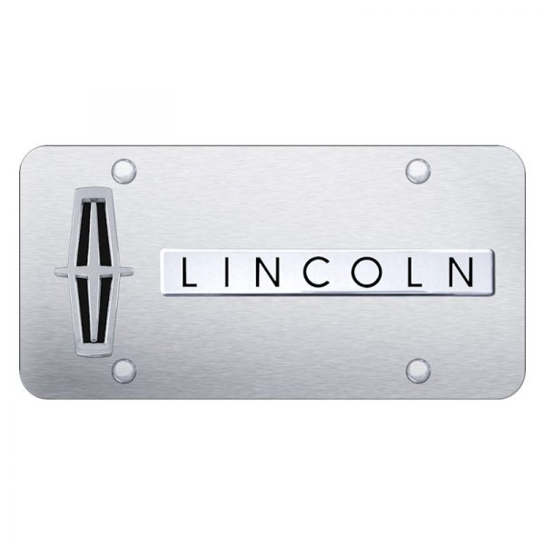 Autogold® D.LIN.V.B.CS - Brushed License Plate with 3D Style 2 Black ...