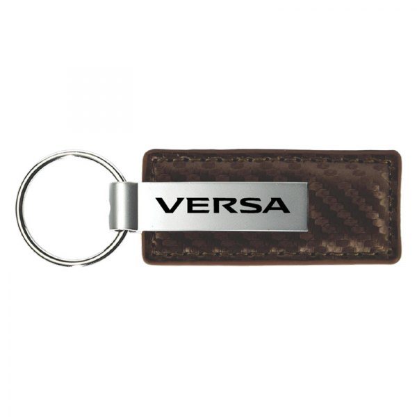 Autogold® KC1551.VSA - Versa Logo Taupe Carbon Fiber Leather Key Chain
