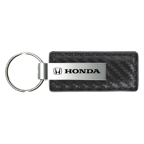 Autogold® KC1559.HON - Honda Gun Metal Carbon Fiber Leather Key Chain