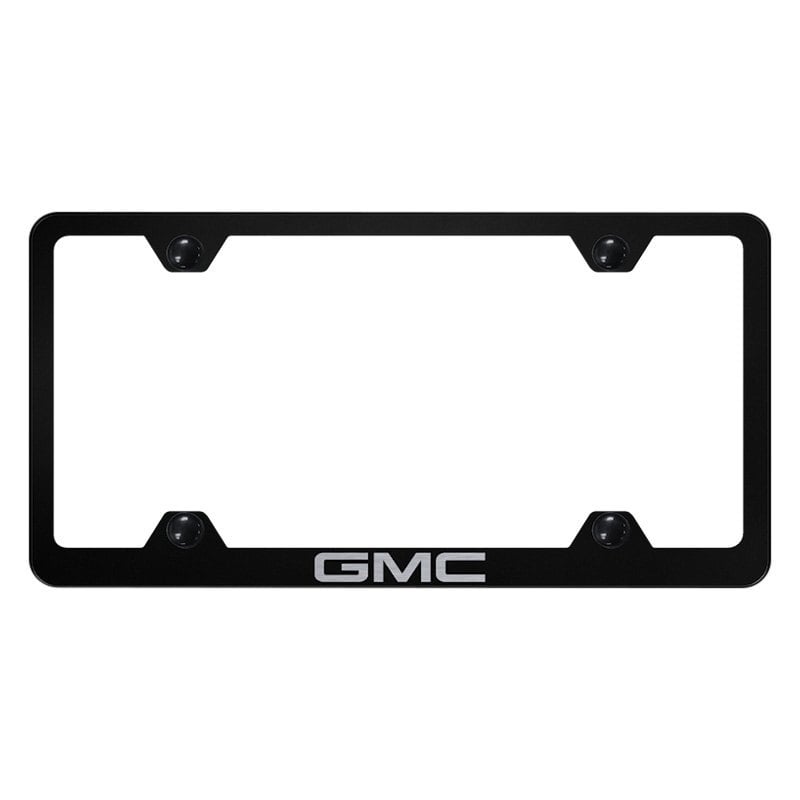Autogold® LFW.GMC.EB - Wide Body Black License Plate Frame with Laser ...