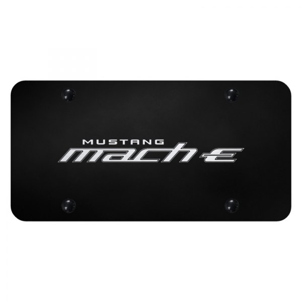Autogold® PL.MACHE.EB - Black License Plate with Laser Etched Mach-E Logo