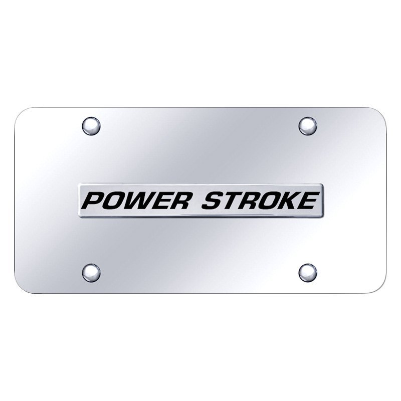 Autogold® PWR.N.CC - Chrome License Plate with 3D Power Stroke Logo