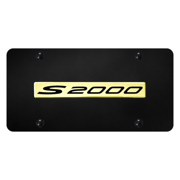 Autogold® S20.N.GB - Black License Plate with 3D Gold S2000 Logo