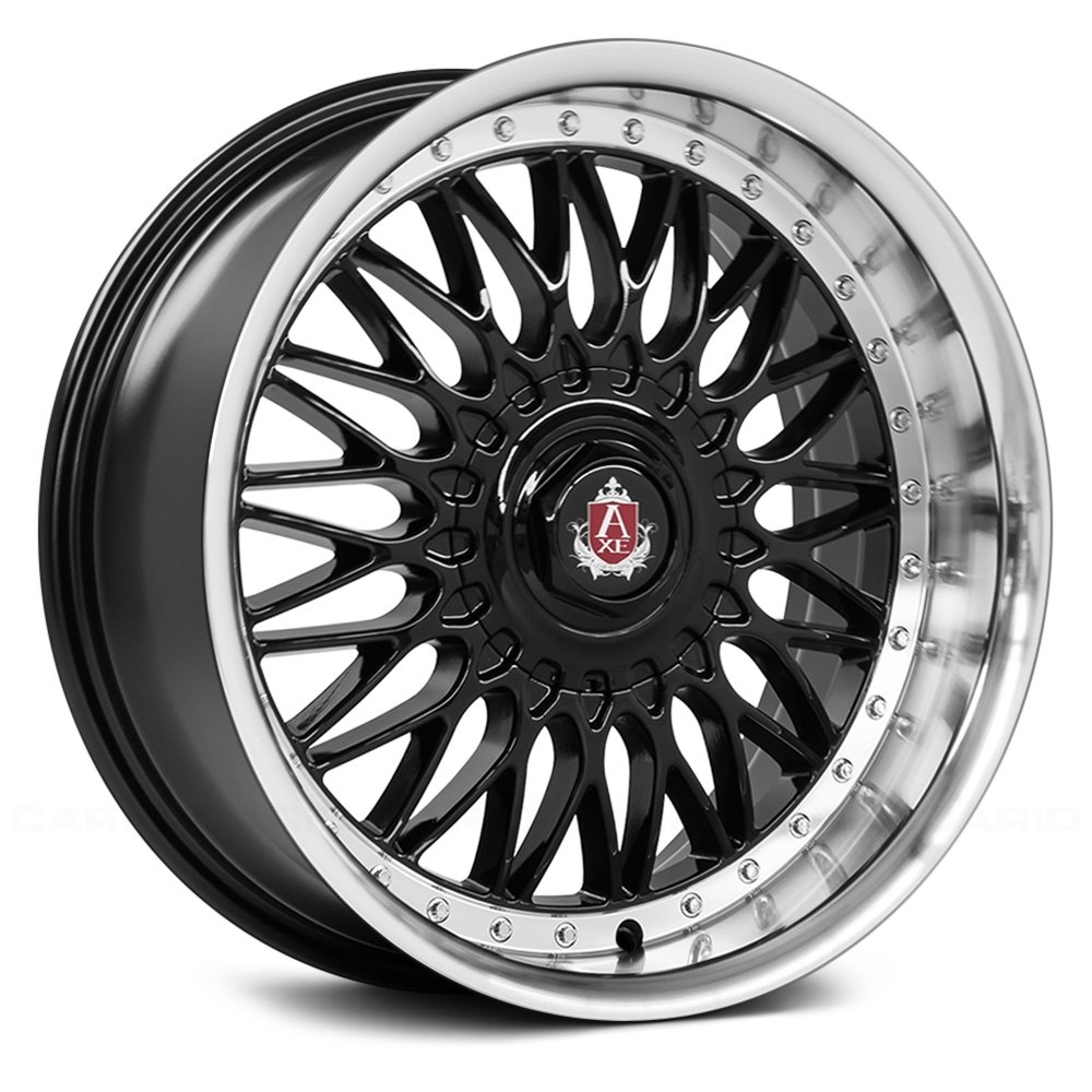 AXE® EX10 Wheels - Black with Polished Lip Rims
