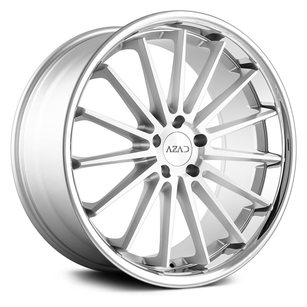 AZAD® AZ24 Wheels - Brushed Silver with Chrome SS Lip Rims