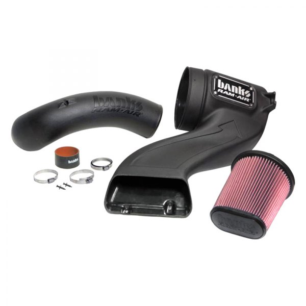 Banks® 41888 - Plastic Black Short Ram Air Intake System with Oiled Red ...