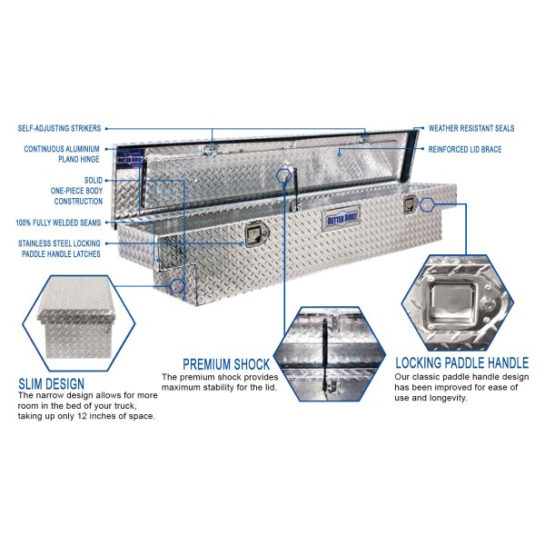 Better Built Crown Series Low Profile Narrow Wedge Single Lid Crossover Tool Box