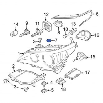 BMW 5-Series OEM Headlight Components — CARiD.com