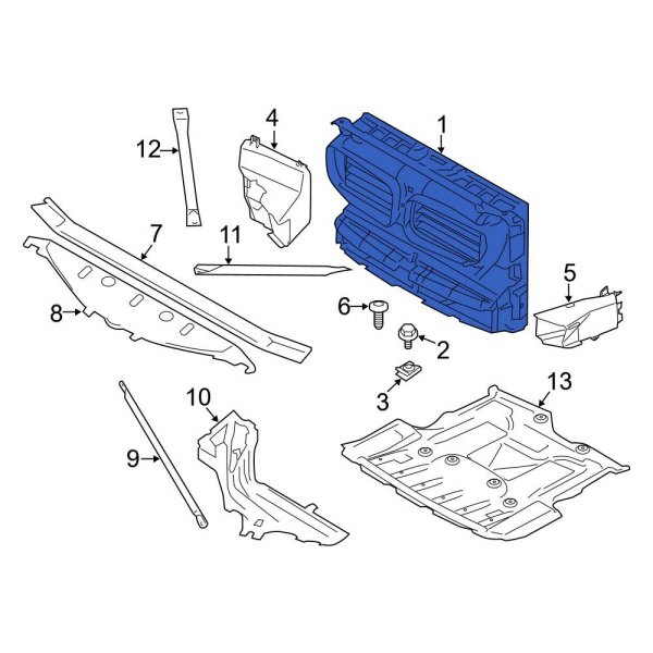 BMW OE 51647332892 - Front Center Radiator Support Air Duct