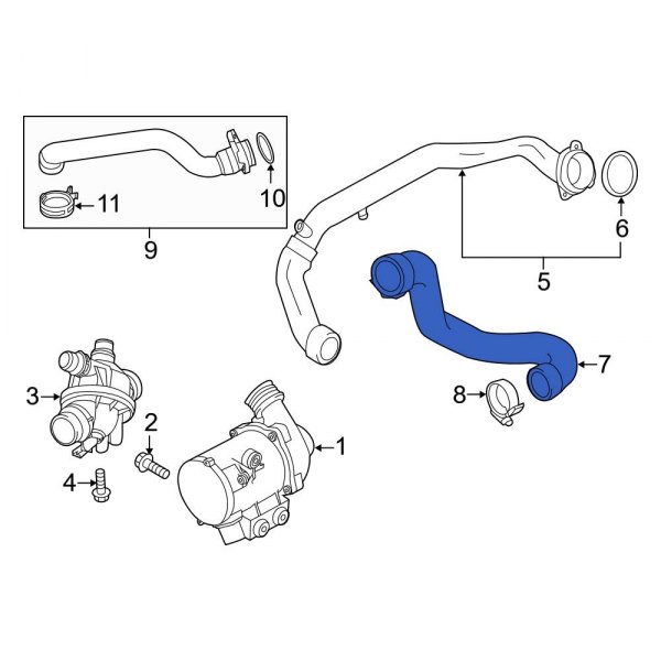 BMW OE 17127580965 - Lower Radiator Coolant Hose
