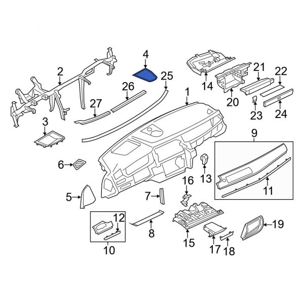 BMW OE 51416969384 - Front Speaker Cover