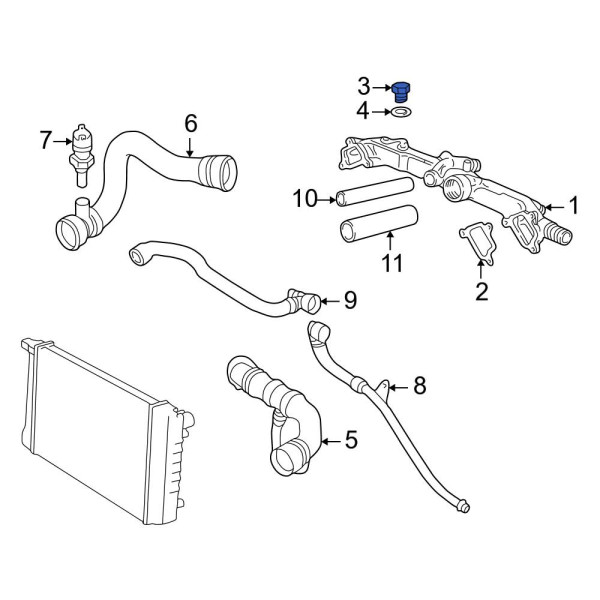 BMW OE 07119904539 - Engine Coolant Inlet Flange Drain Plug