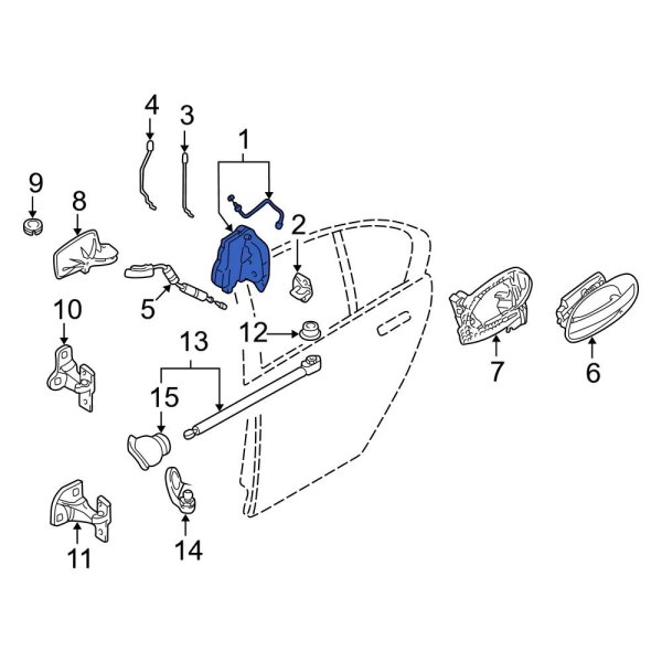 BMW OE 51217202123 - Front Left Door Latch Assembly