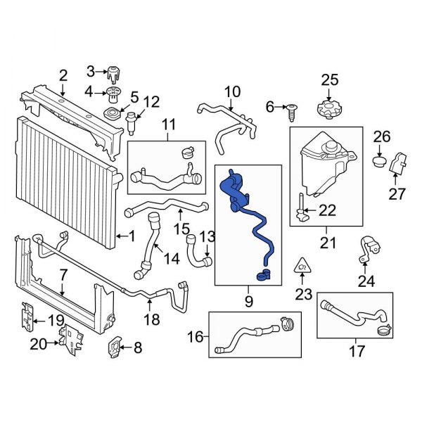 BMW OE 17127600131 - Upper Radiator Coolant Hose