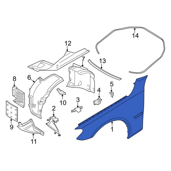 BMW OE 41007261462 - Front Right Fender