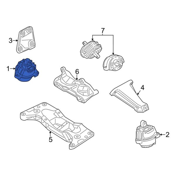BMW OE 22116775906 - Front Right Engine Mount