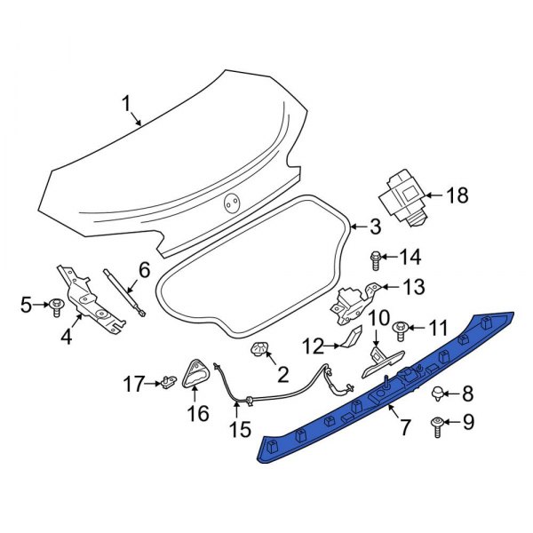BMW OE 51497451423 - Rear Deck Lid Handle