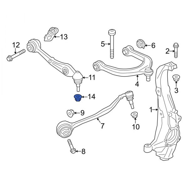 BMW OE 07146875114 - Front Lower Rear Outer Suspension Control Arm Nut