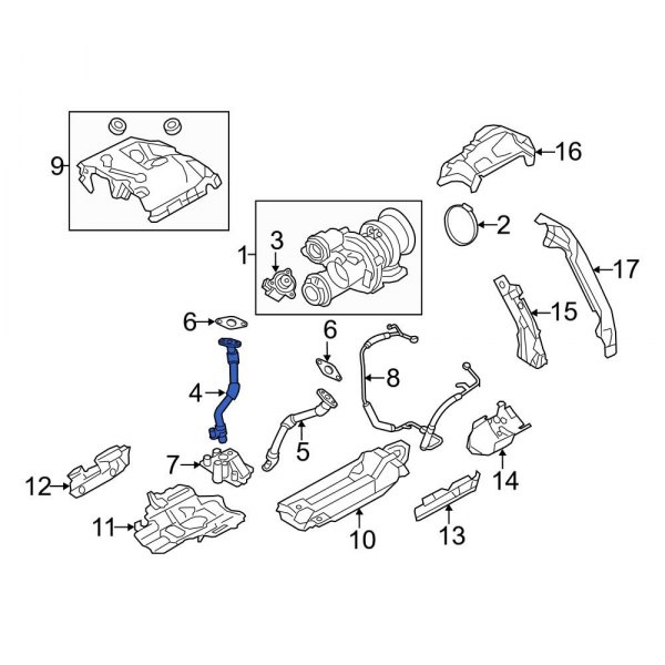 BMW OE 11429454094 - Right Turbocharger Oil Line