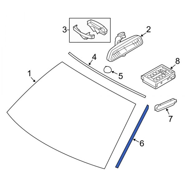 BMW OE 51317206137 - Front Upper Windshield Molding