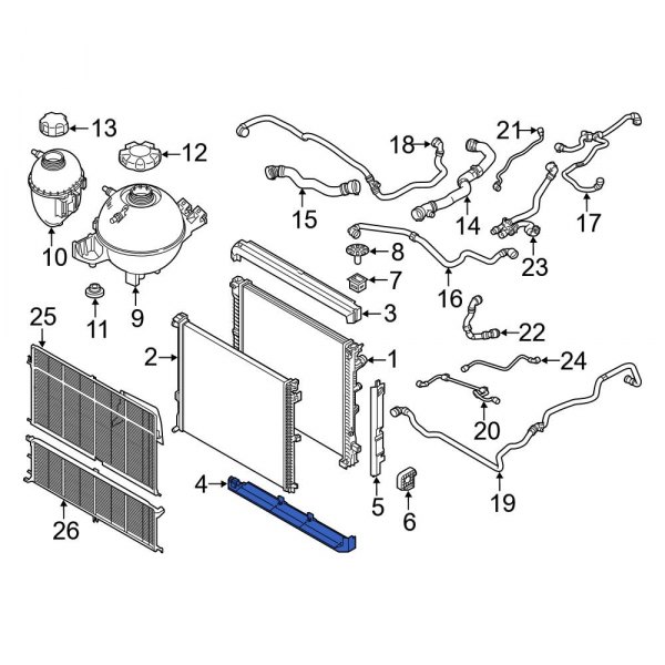 BMW OE 17118642758 - Front Lower Radiator Support Baffle