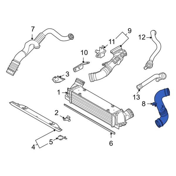 BMW OE 13717590304 - Front Left Intercooler Pipe