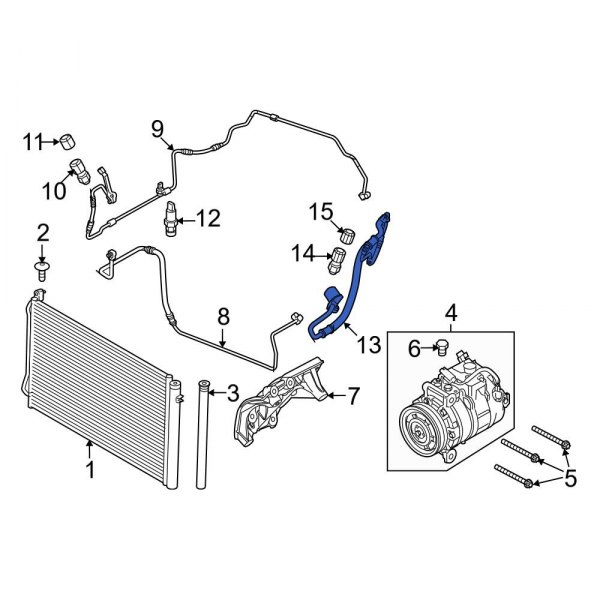 BMW OE 64536927846 - A/C Refrigerant Suction Hose