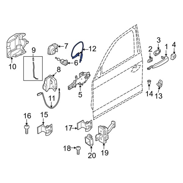BMW OE 51217259828 - Front Outer Door Latch Cable