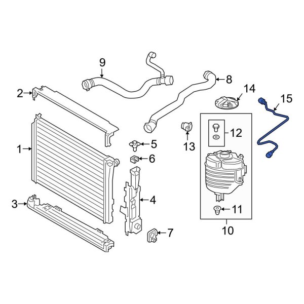 BMW OE 17128654824 - Engine Coolant Bypass Hose