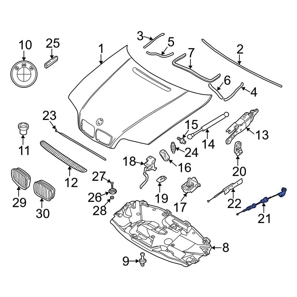 BMW OE 51238223163 - Front Hood Release Handle