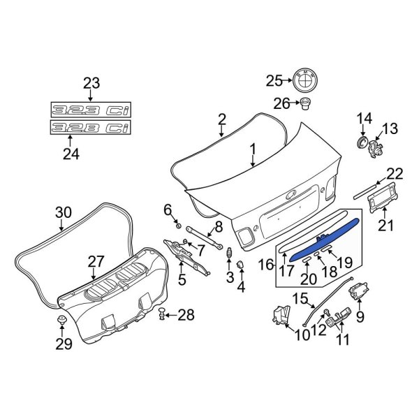 BMW OE 51138244714 - Rear Deck Lid Handle