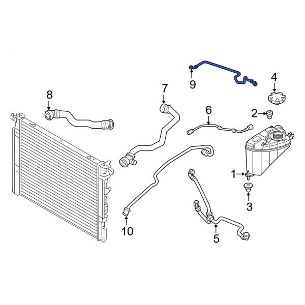 BMW OE 17129844478 - Upper Inner Engine Coolant Pipe
