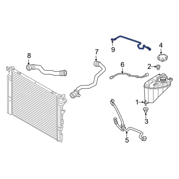 BMW OE 17129844478 - Upper Inner Engine Coolant Pipe