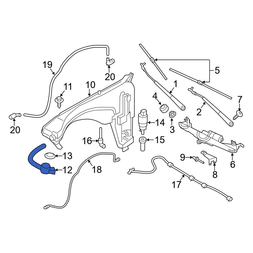 BMW OE 61667213278 - Front Washer Fluid Reservoir Filler Pipe