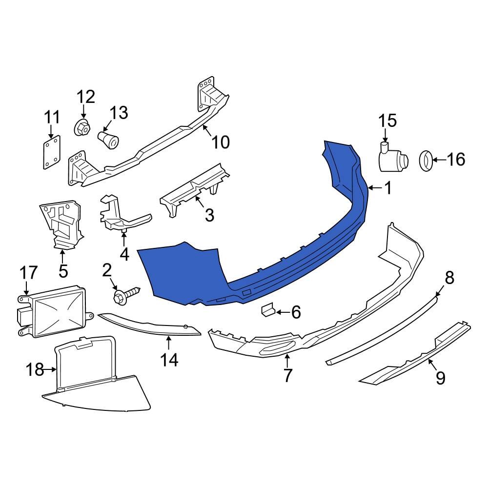 BMW OE 51127384334 - Rear Upper Bumper Cover