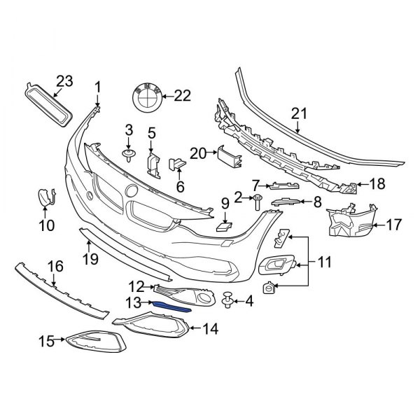 BMW OE 51117294842 - Front Right Lower Bumper Trim