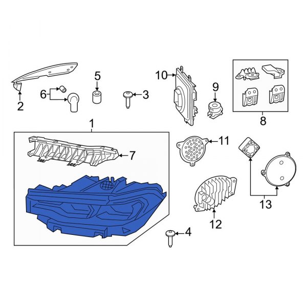 BMW OE 63119852951 - Front Left Headlight Assembly