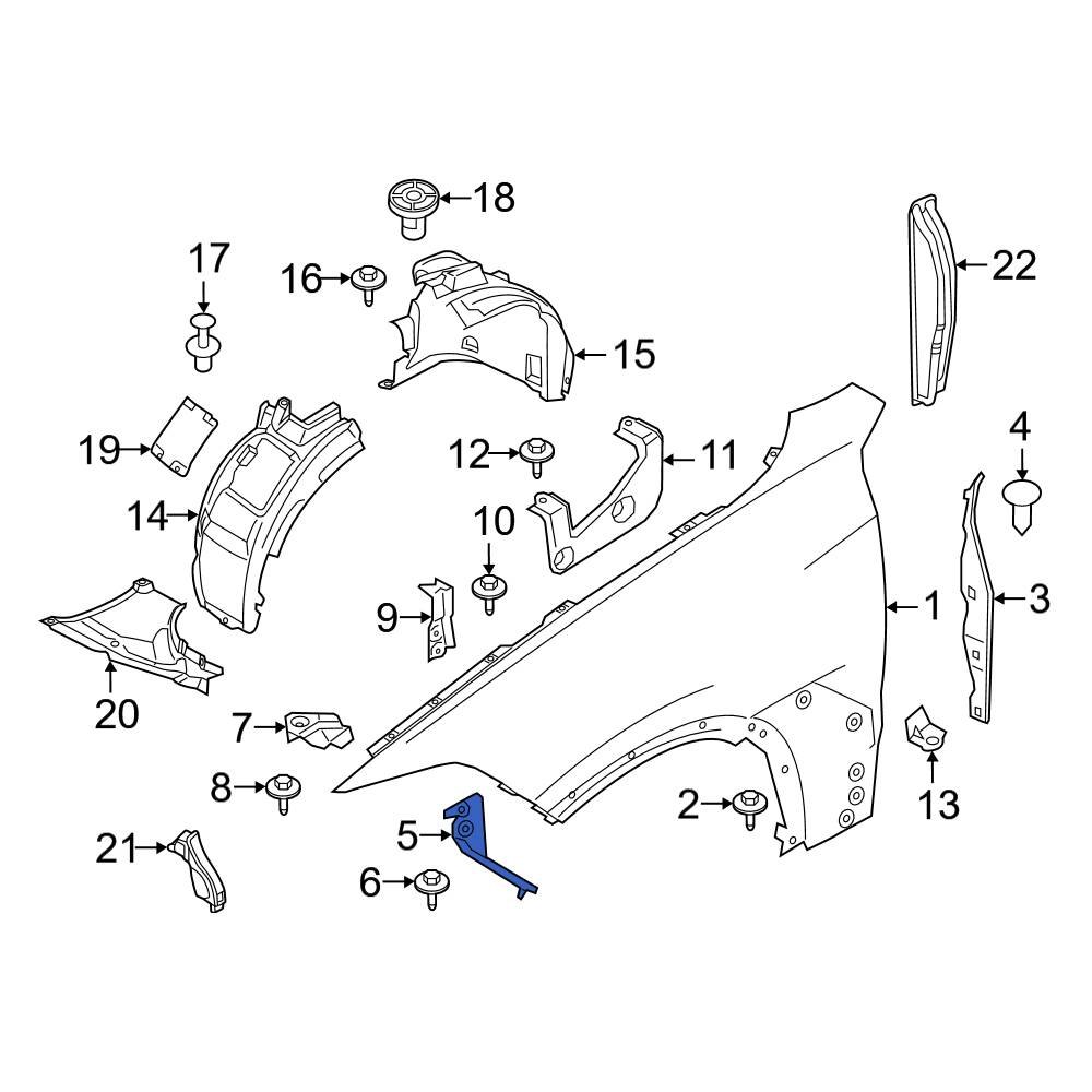BMW OE 41007497297 - Left Lower Fender Bracket
