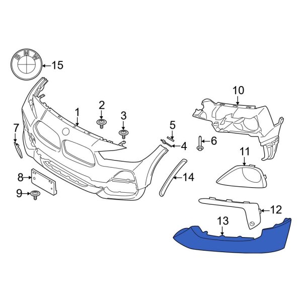 BMW OE 51117445092 - Front Right Lower Bumper Trim