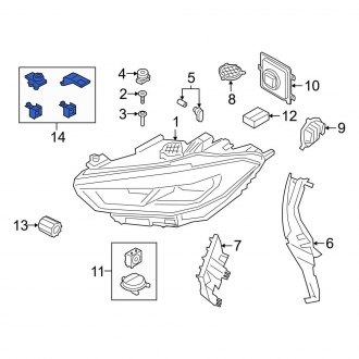 BMW 8-Series Headlight Components | Brackets, Adapters — CARiD.com