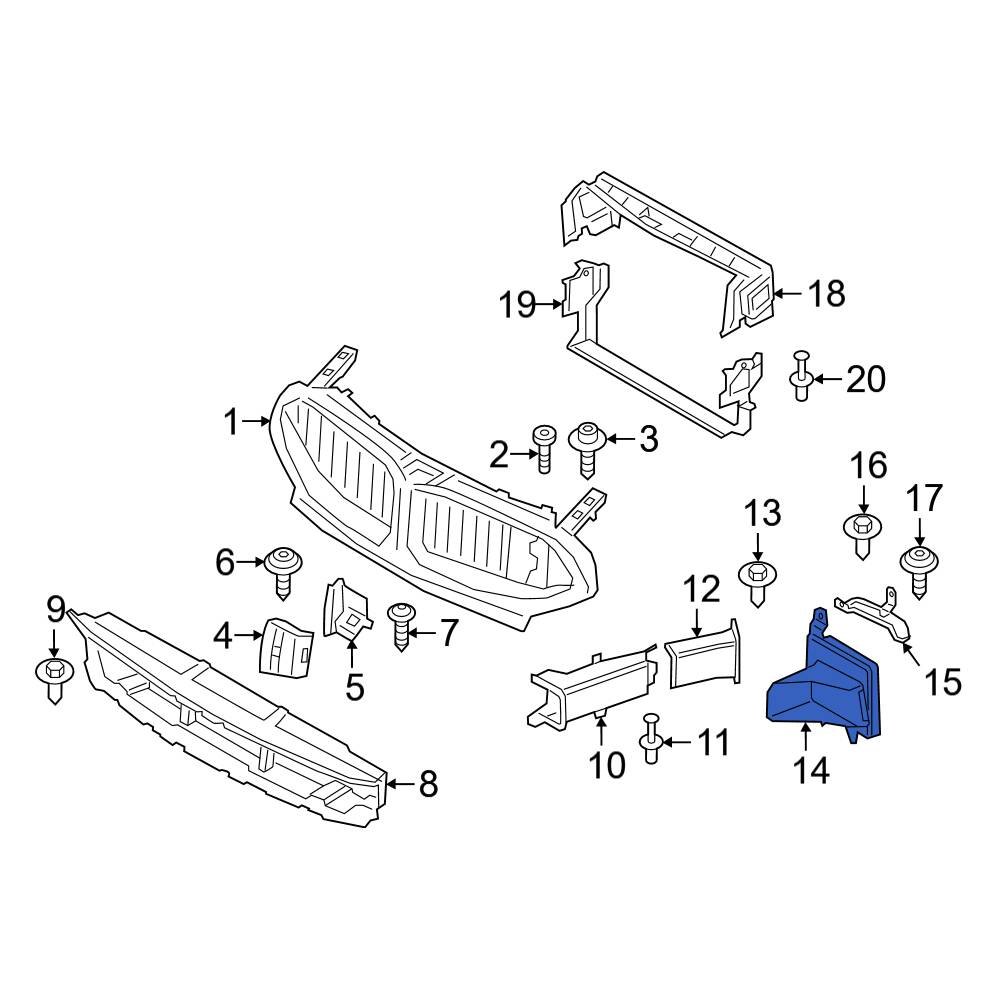 BMW OE 51745A21DC8 Front Upper Radiator Support Air Duct BMW OE 51745A21DC8 Front Upper Radiator Support Air Duct