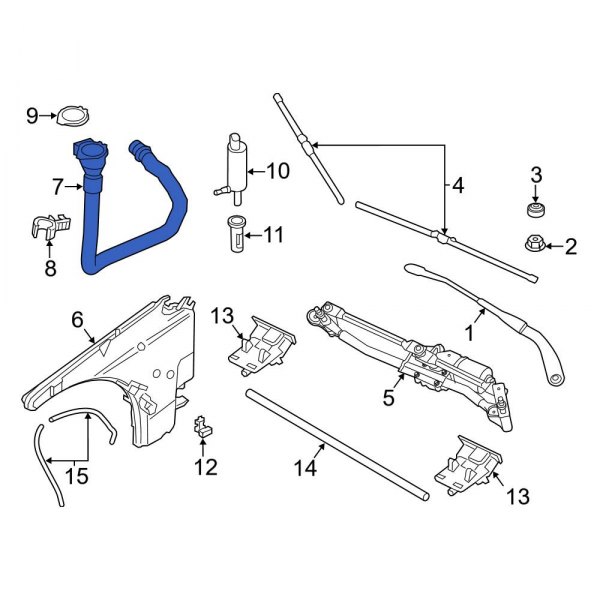 BMW OE 61667135409 - Front Washer Fluid Reservoir Filler Pipe