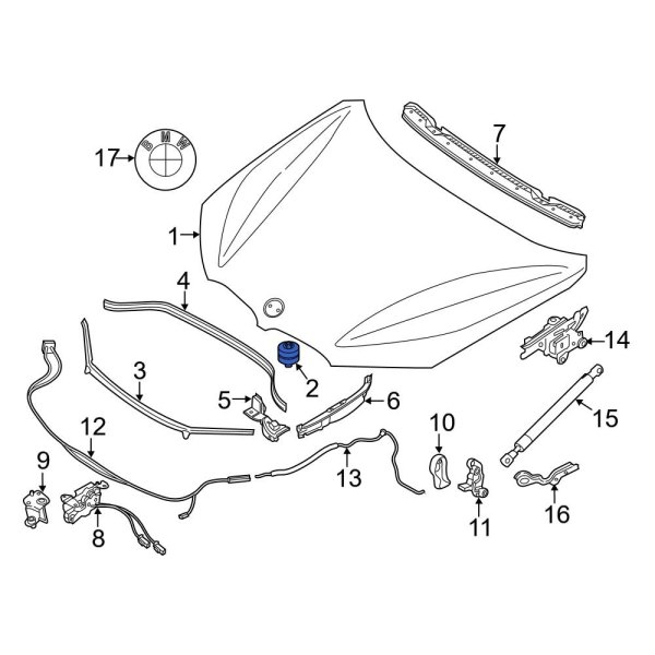 BMW OE 51237162448 - Front Hood Stop Buffer